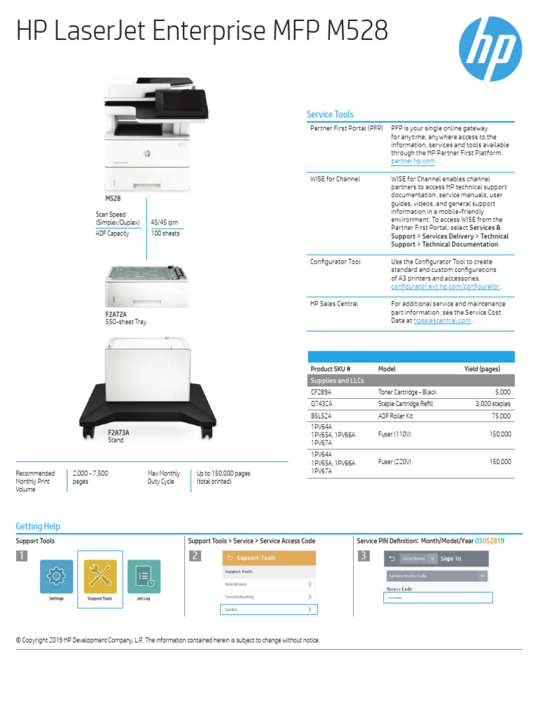 HP LaserJet MFP M528 Support Overview | PDF | Office Work | Office ...