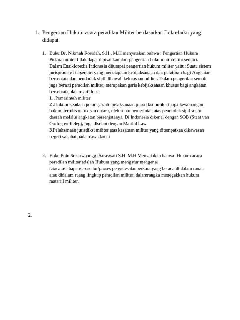 Pengertian Peradilan Militer | PDF