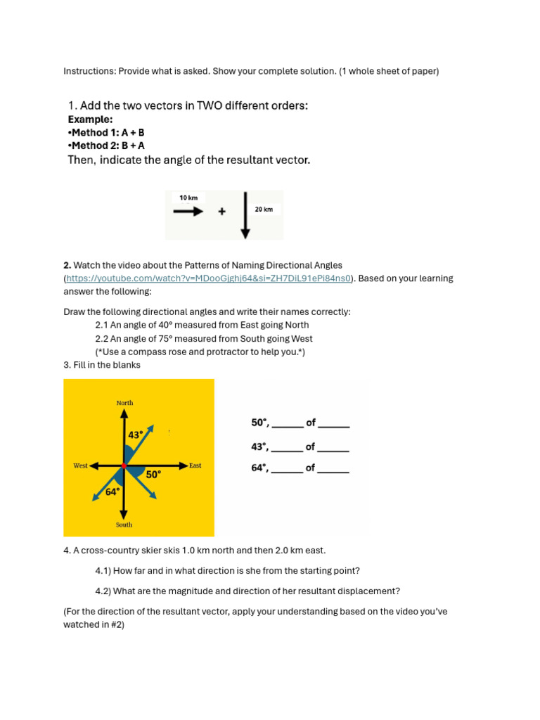 Adding Anti Parallel Vectors Assignment | PDF