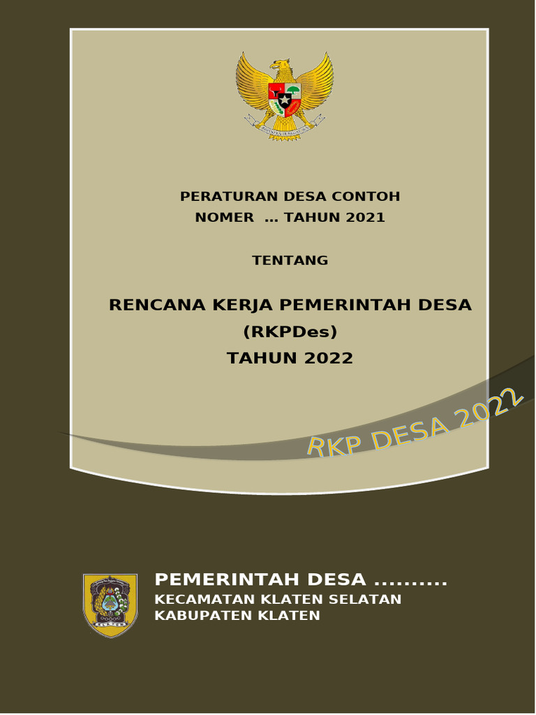 Cover RKPDesa Klasel | PDF