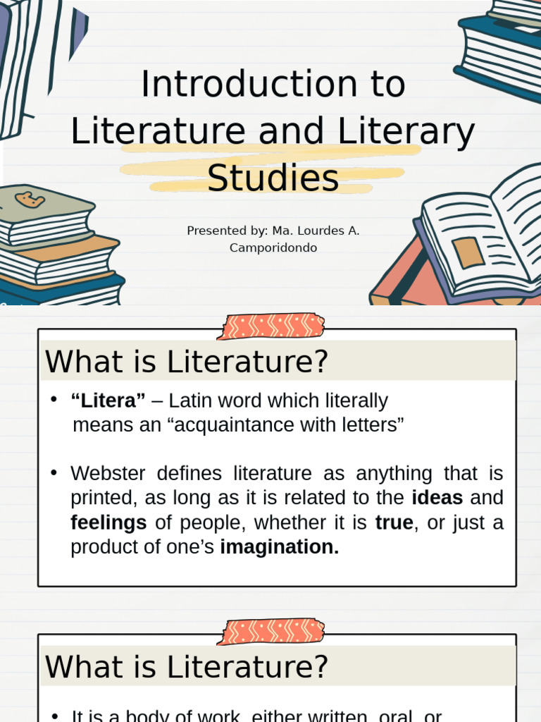 Introduction To Literarature and Literary Studies Week Prelim Coverage ...