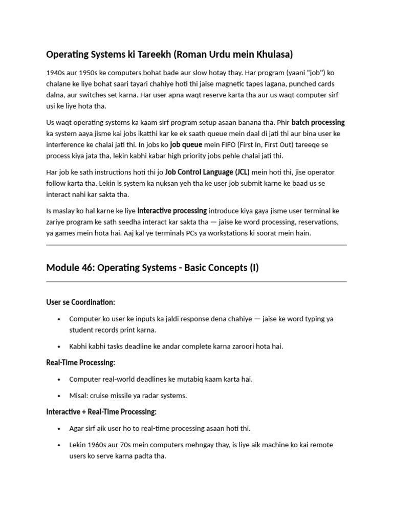Operating Systems Ki Tareekh | PDF | Operating System | Graphical User Interfaces