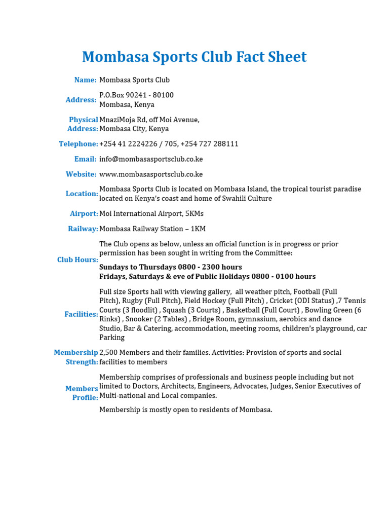 MSC Fact Sheet | PDF