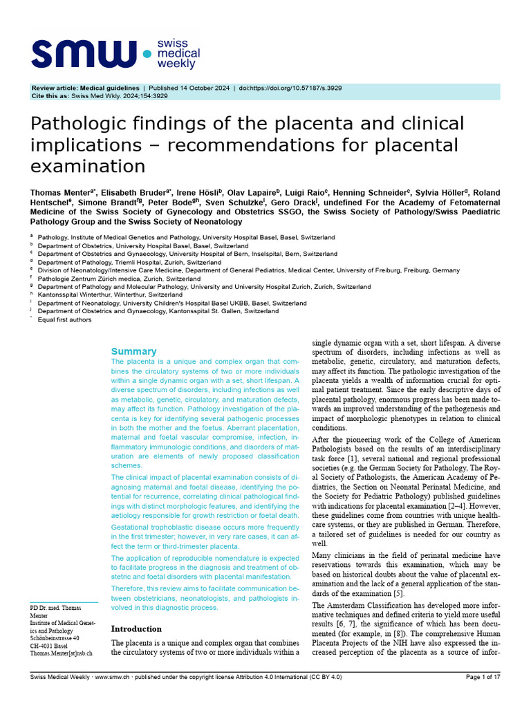 SMW 2024 3929 | PDF | Placenta | Medical Specialties