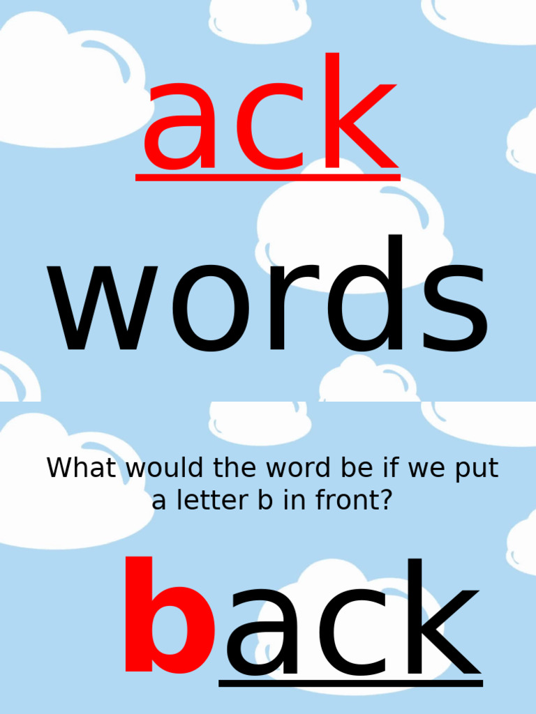 Word Family ACK | PDF