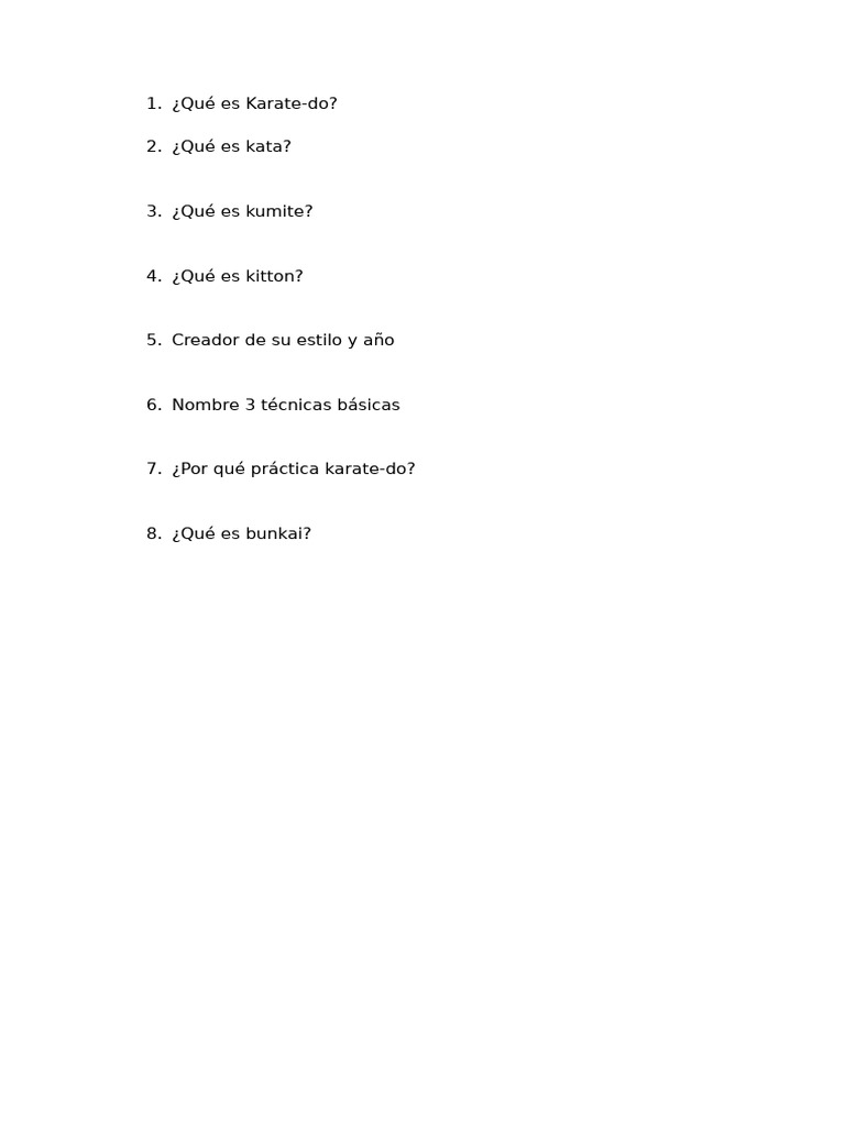 ¿Qué Es Karate-Do? 2. ¿Qué Es Kata? | PDF