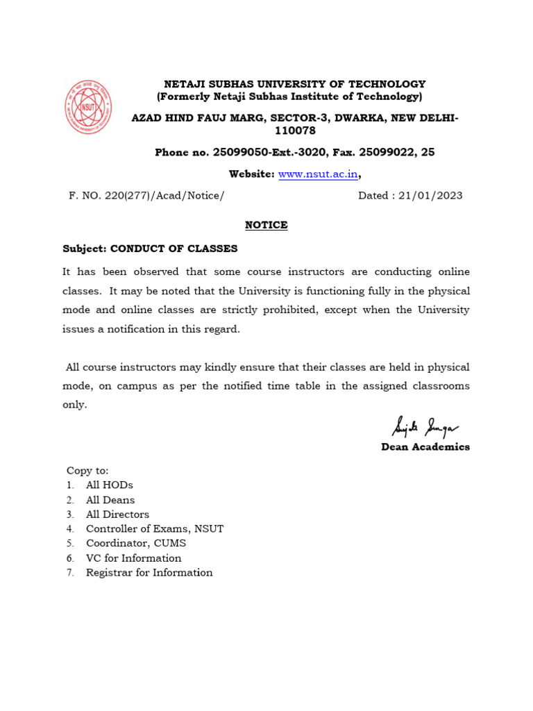 Conduct of Classes | PDF
