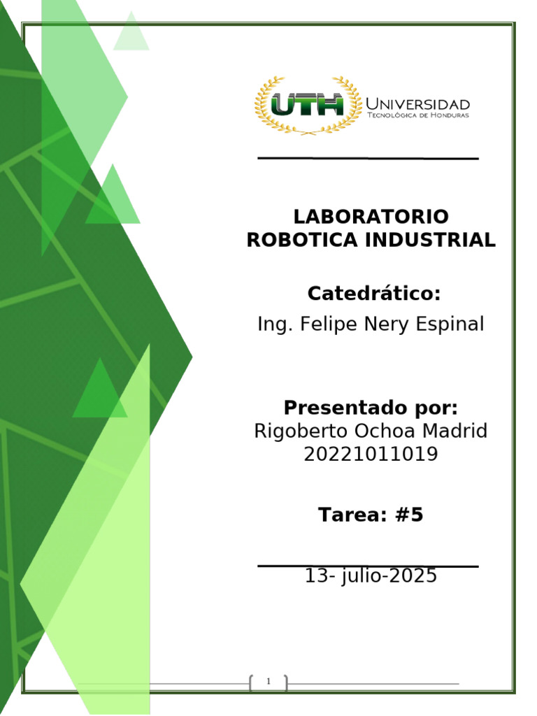 Tarea 2 Lab Robotica PDF | PDF