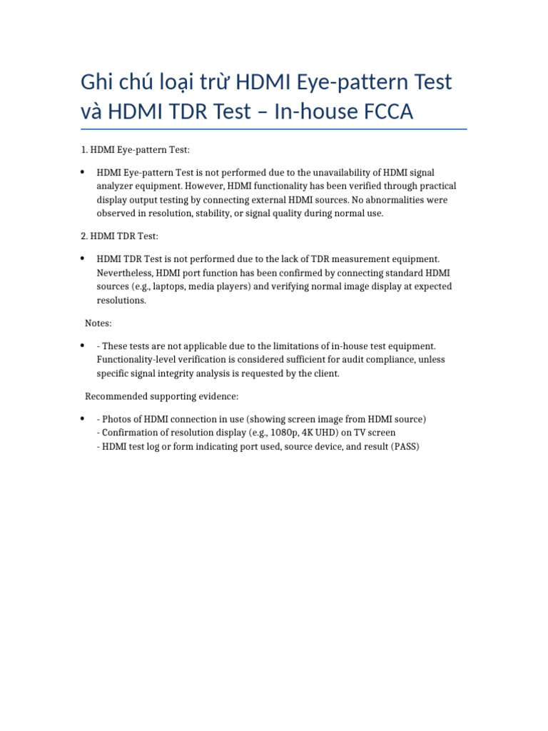 Ghi Chu Loai Tru HDMI Eye TDR FCCA | PDF