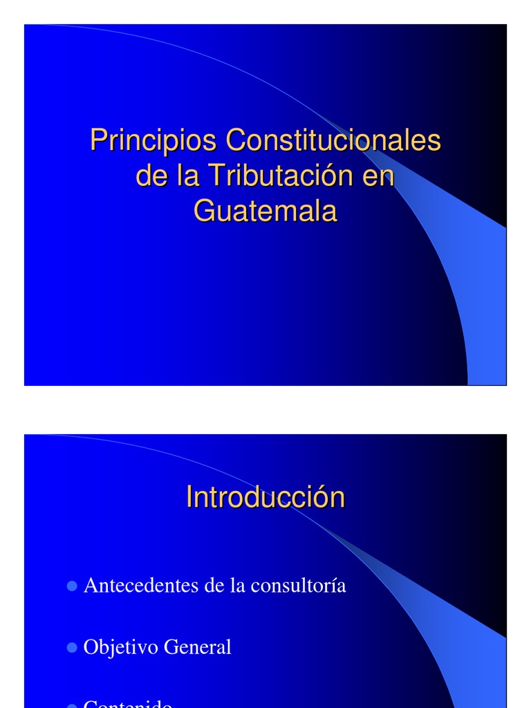 Principios Constitucionales de La Tributacion en Guatemala | PDF ...