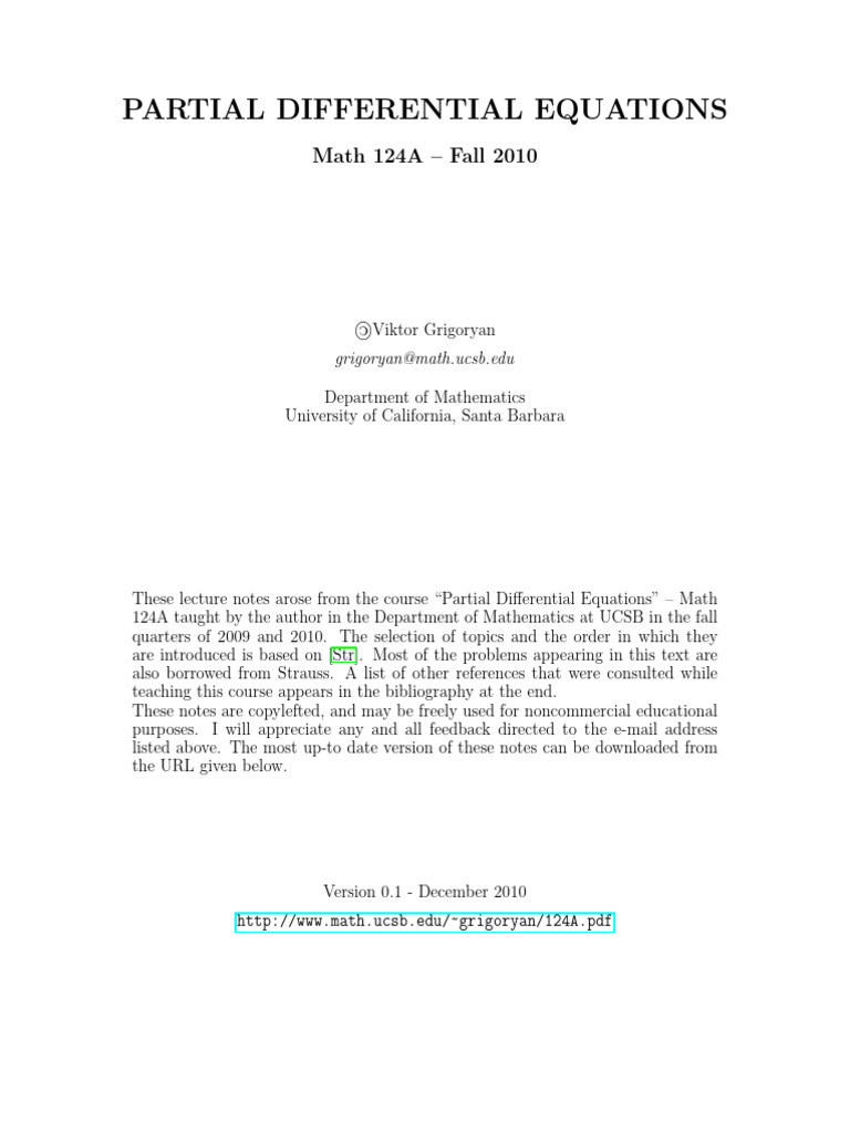 Partial Differential Equations (PDEs) - 1 | PDF