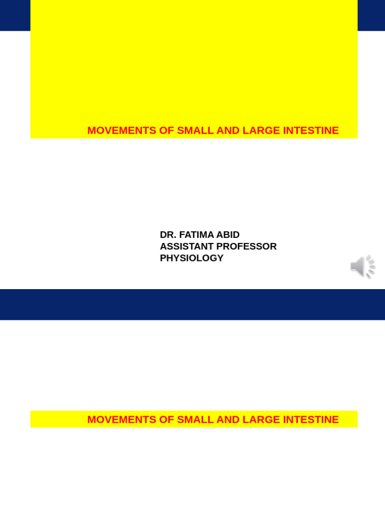 Small and Large Intestine Secretions and Motility Final | PDF ...