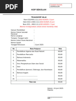 Contoh Transkrip Nilai 2025 | PDF