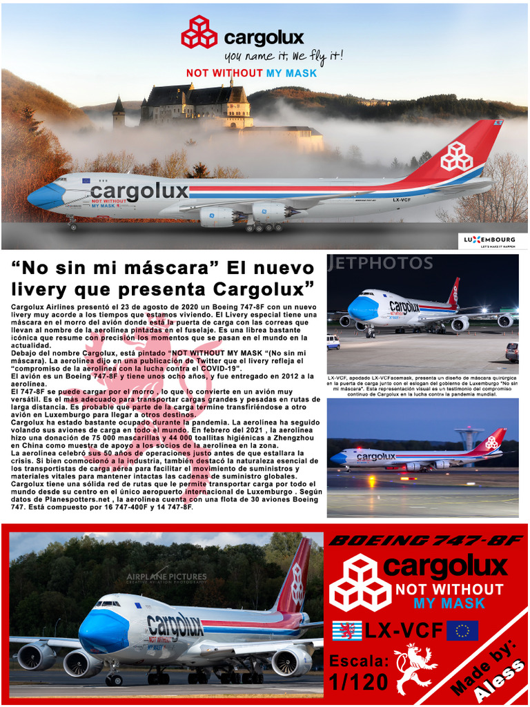 Cargolux Not Without My Mask 747-8 Papercraft | PDF