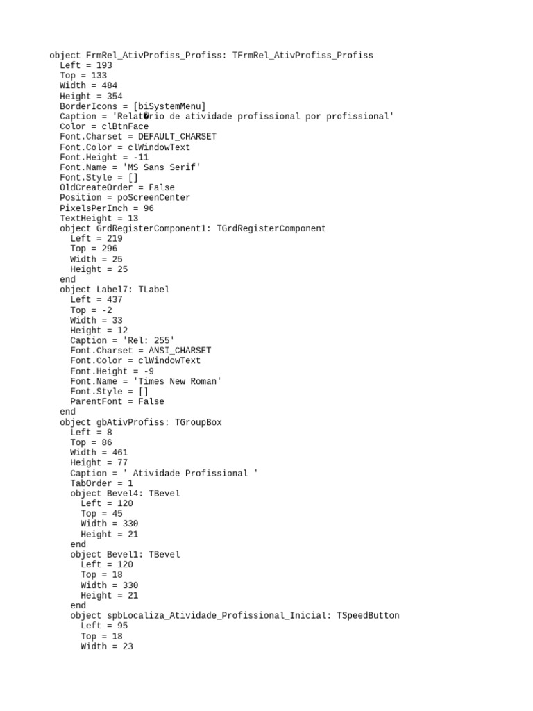UFrmRel AtivProfiss Profiss | PDF