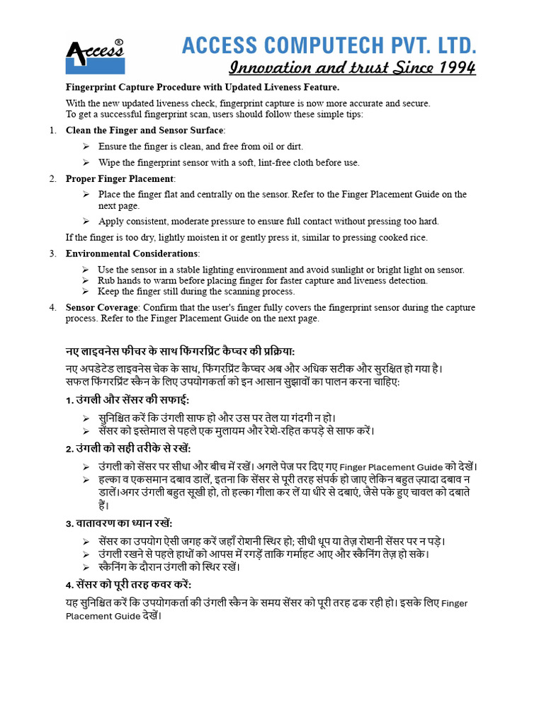Acpl l1 Finger Capturing Guide | PDF