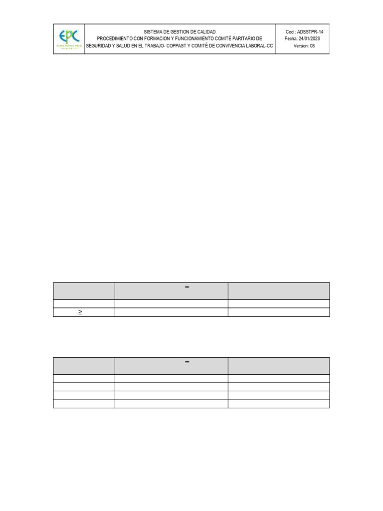 Procedimiento Conformacion y Funcionamiento Copasst y Ccl-Adsstpr-14-V3 ...