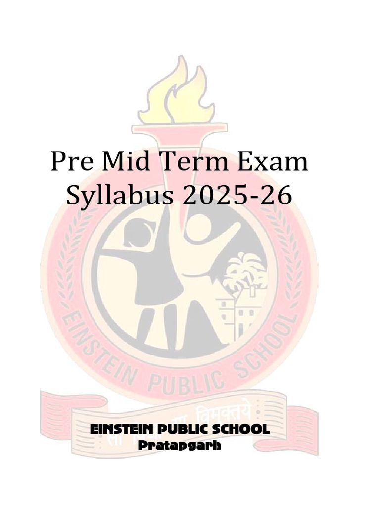 Pre Mid Term Exam Updated Syllabus 2025-26 | PDF | Noun | English Language