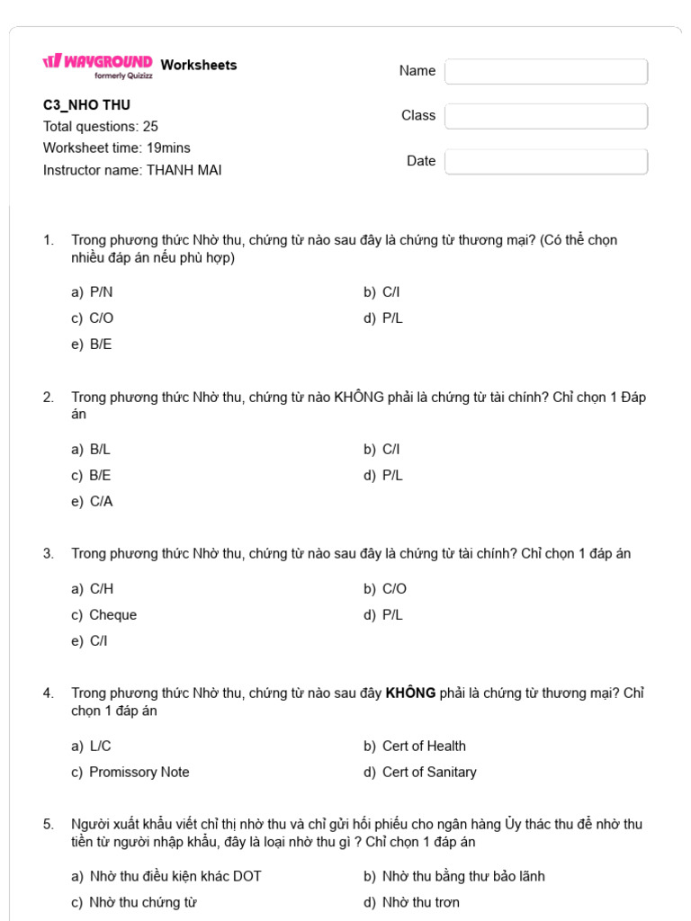 Trac Nghiem PT Nho Thu | PDF