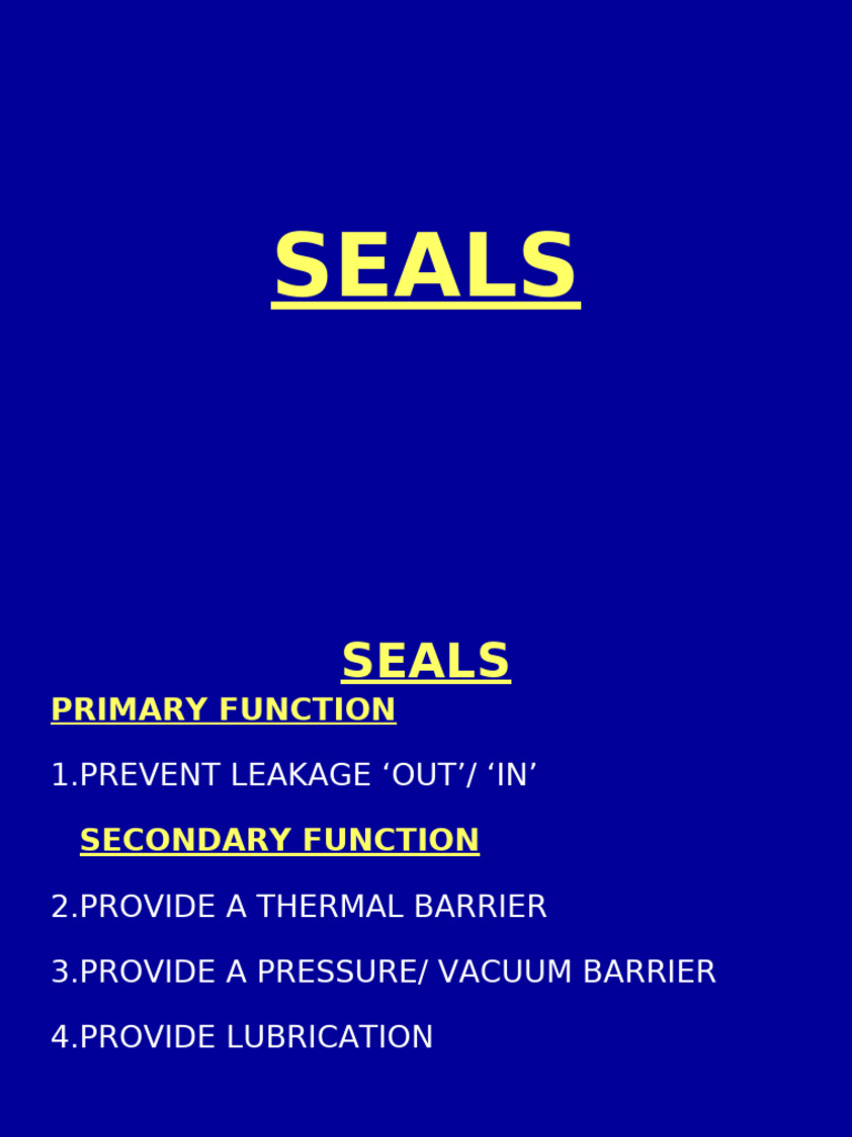 SEALS - PPT 20250723 200834 0000 | PDF | Materials | Mechanical Engineering