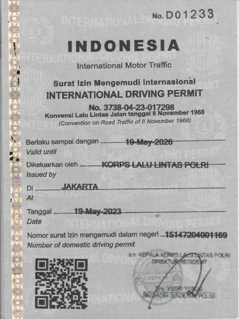 International Driver's License - Hogio Setiawan | PDF