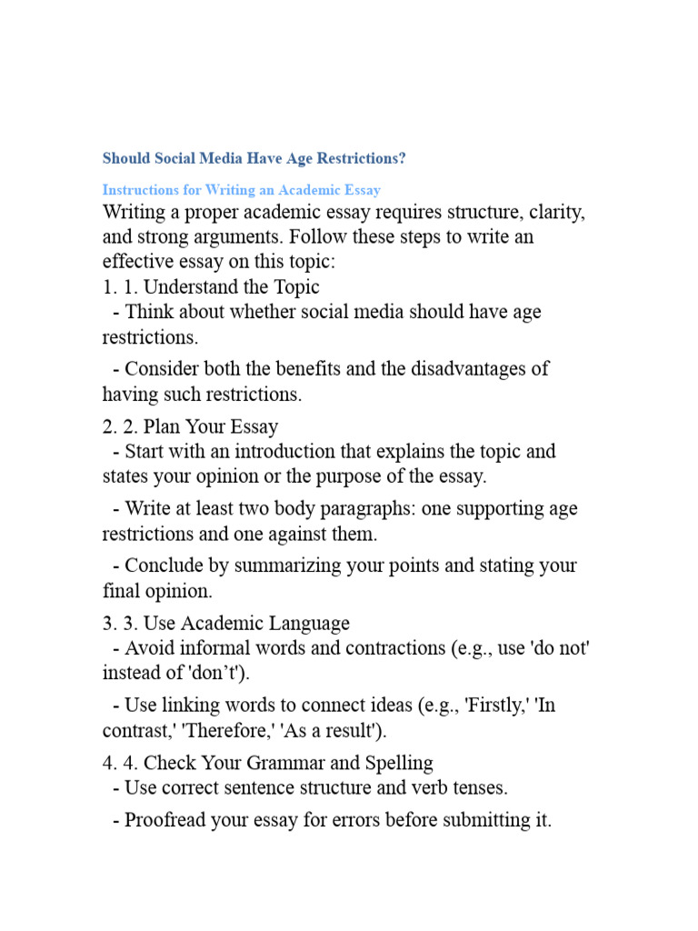 Social Media Age Restrictions Instructions | PDF