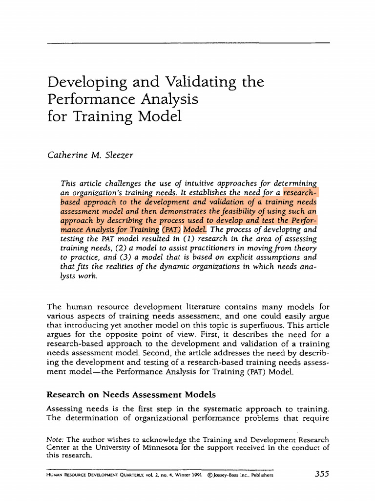 Sleezer (1991) - Model Validation Expert Review | PDF | Intelligence ...