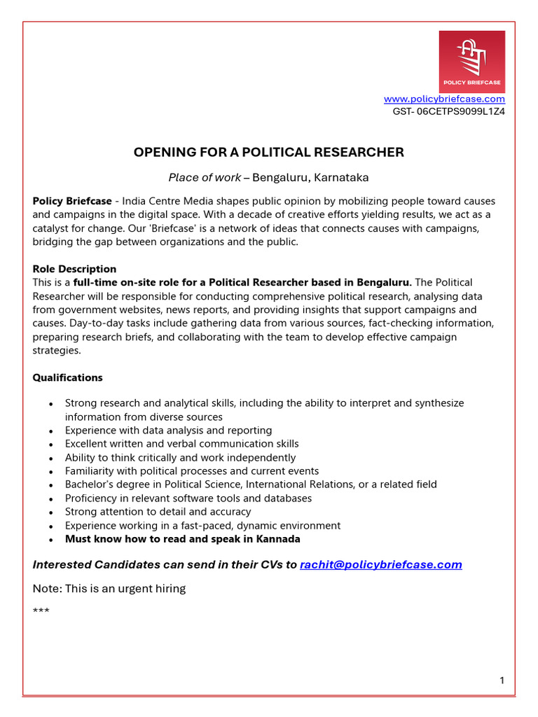 JD Political Researcher | PDF