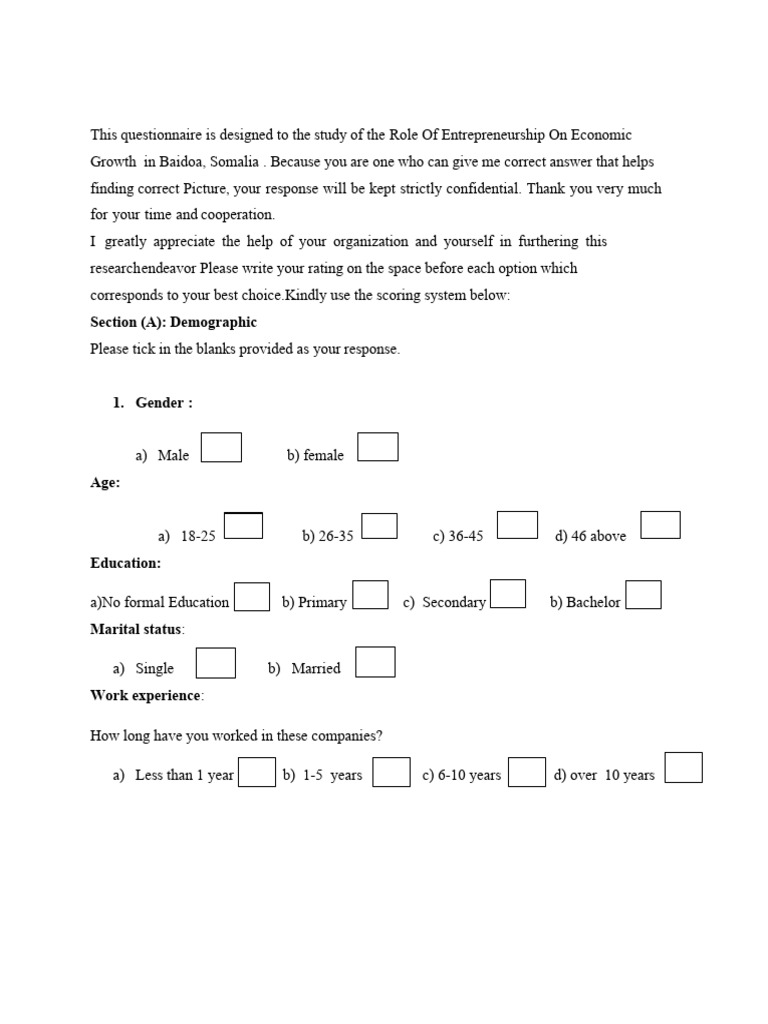 This Questionnaire Is Designed To The Study of The Relationship Between ...