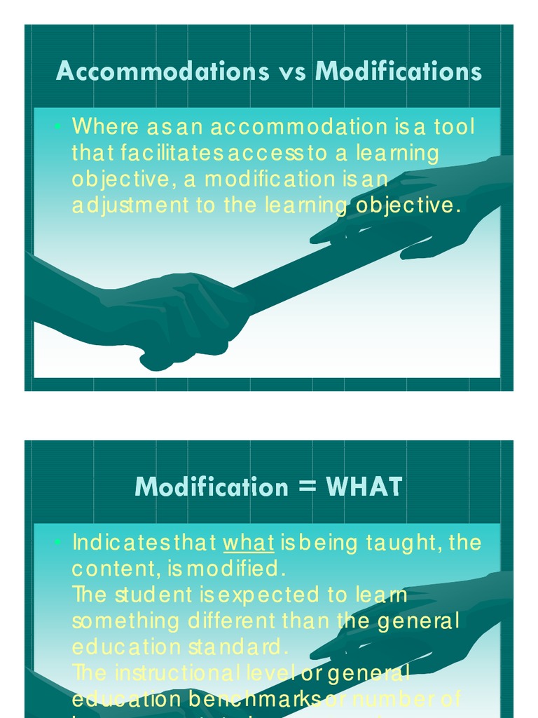 Accommodations vs Modifications Explained | PDF | Curriculum | Applied ...