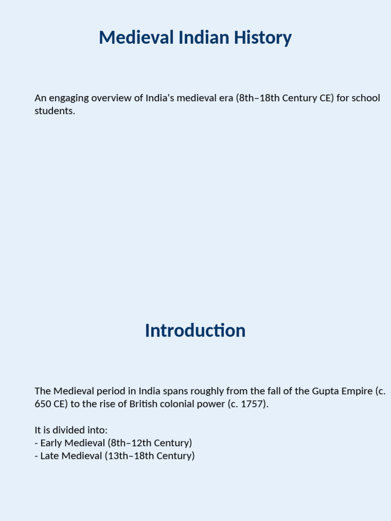 Overview of Medieval Indian History | PDF | Mughal Empire | Delhi