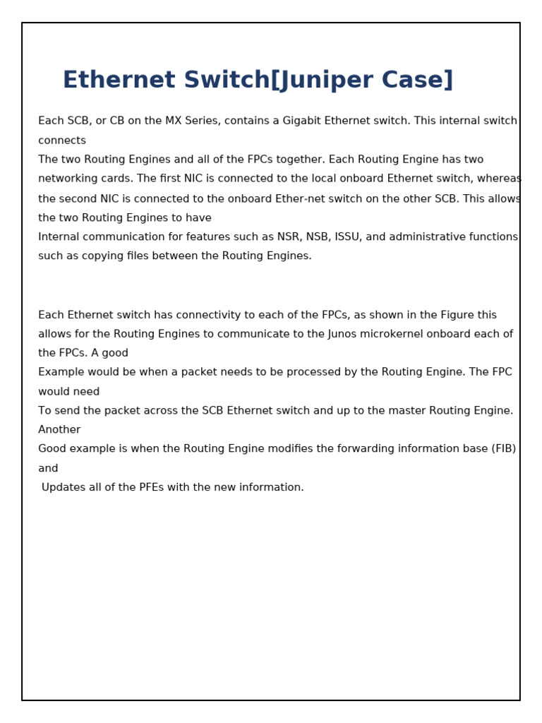 Ethernet Switch (Juniper Case) | PDF | Network Switch | Network Interface Controller
