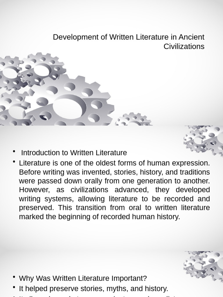 Development of Written Literature in Ancient Civilizations | PDF | Epic ...