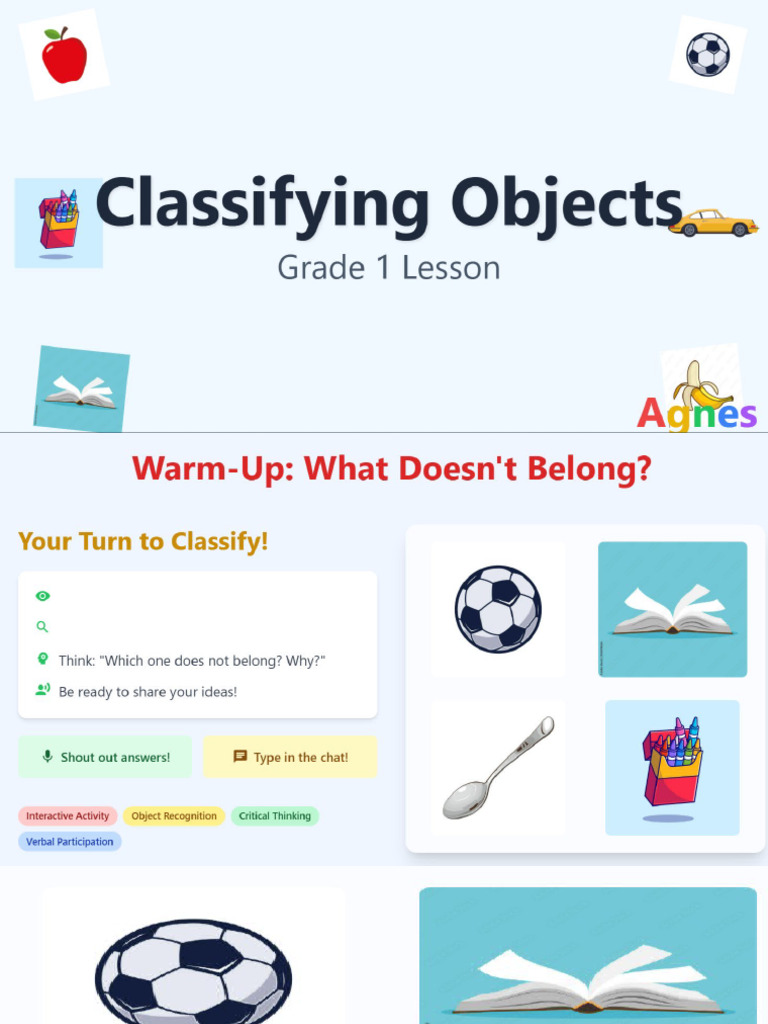 Grade 1 Science Classifying Objects | PDF