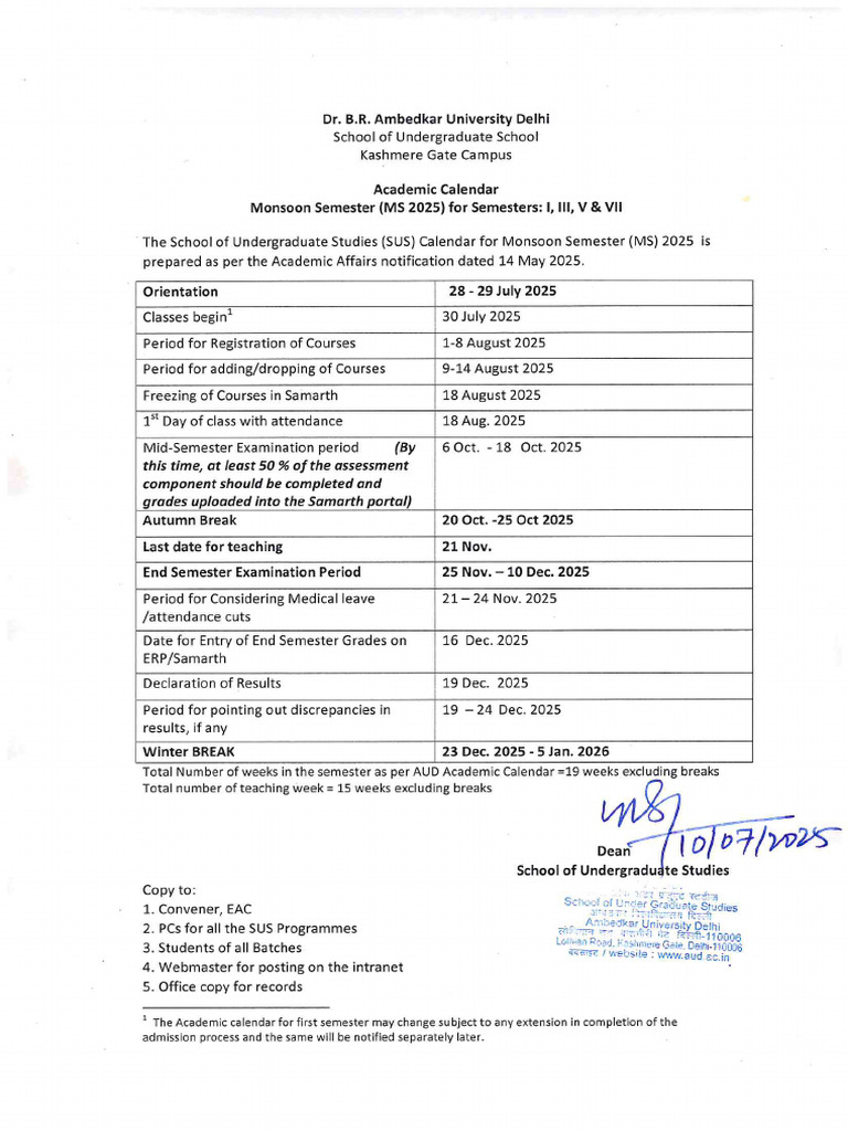 Academic Calendar | PDF