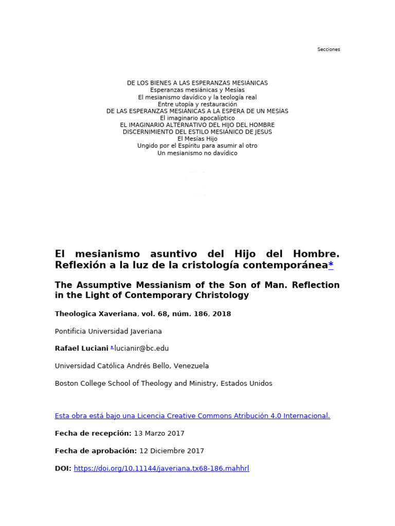 Teo - Mesianismo - Fabio Luciani - Cristologia - Actual | PDF | Mesías ...