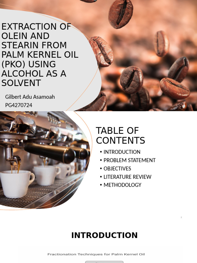 Extraction of Olein and Stearin From Palm Kernel | PDF | Palm Oil ...