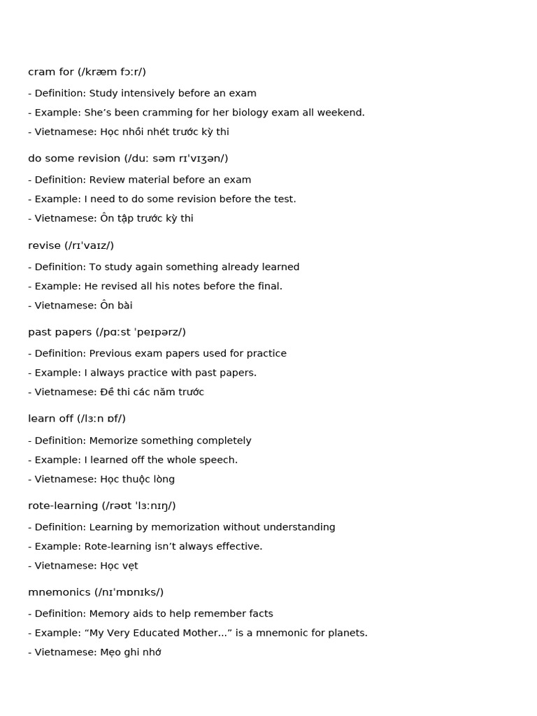 Cramming: Definitions and Examples | PDF | Thesis | Plagiarism
