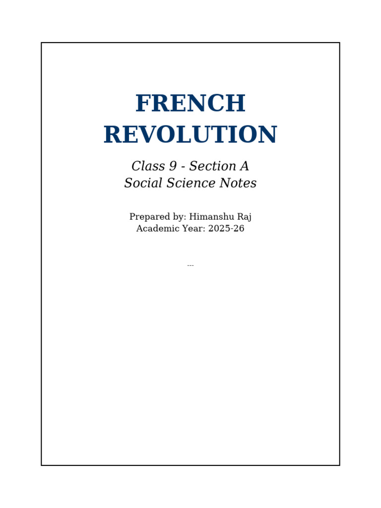 French Revolution Notes With Pages and Images | PDF | French Revolution ...