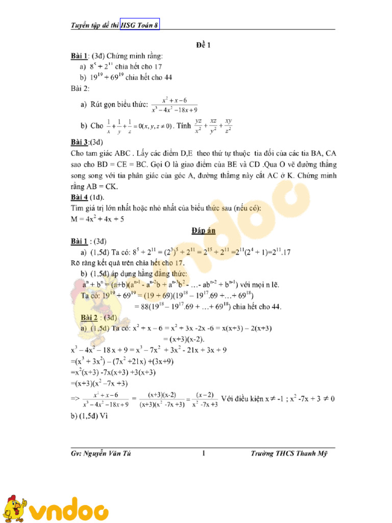 50 de Thi Hoc Sinh Gioi Lop 8 Mon Toan | PDF