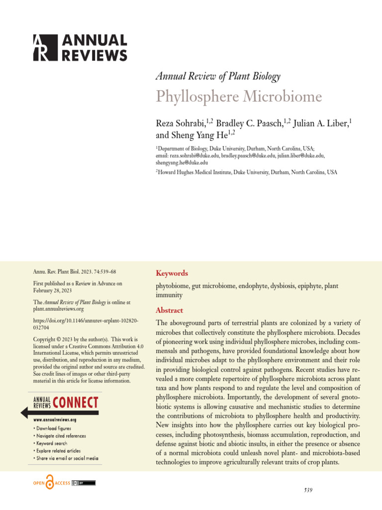 Annurev Arplant 102820 032704 | PDF | Microbiota | Dna Sequencing