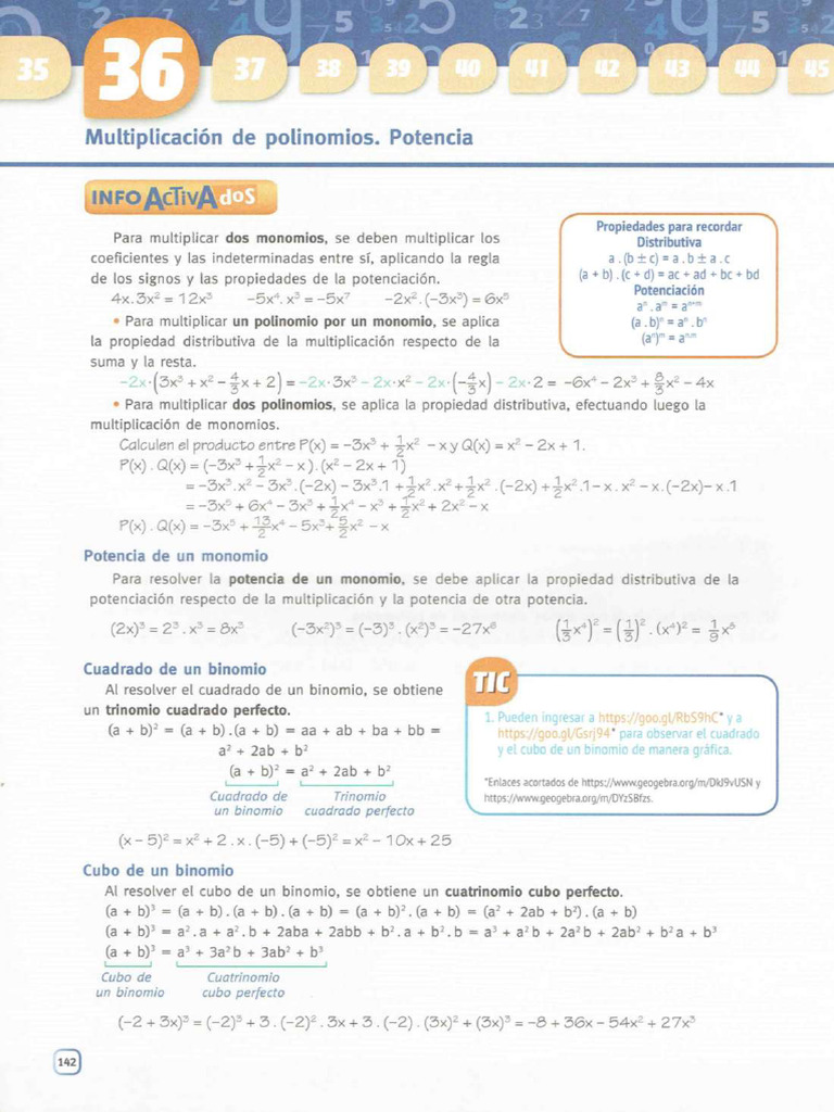 Polinomios - Matemática 5to Año EAF | PDF