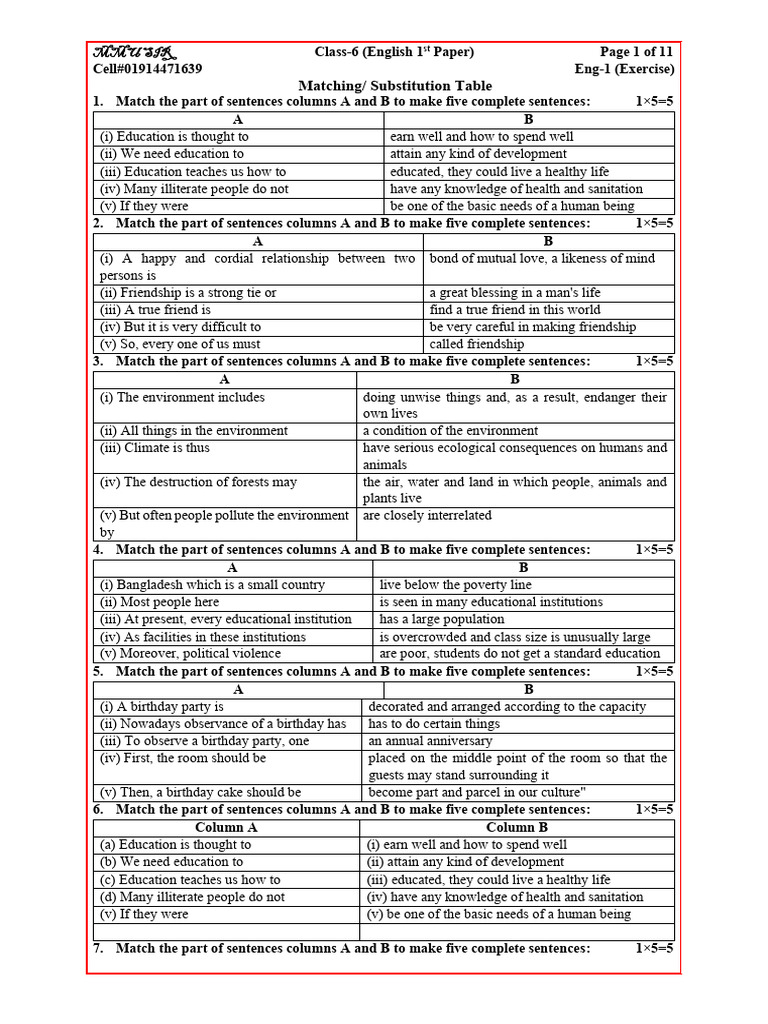 Matching Substitution Table | PDF | Healthy Diet | Traffic Congestion