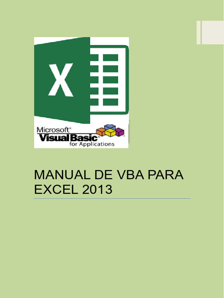 Manual de Macros y VBA Excel 2013 | PDF | Microsoft Excel | Macro (informática)
