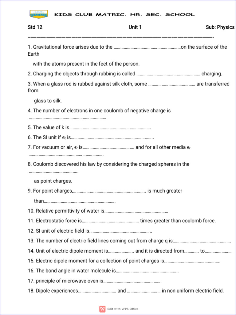 12th Physics Book Inside 1 Question Paper English Medium PDF Download ...