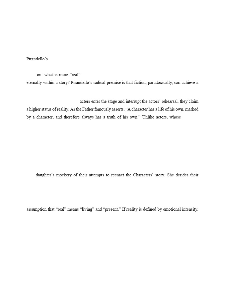 Six Characters in Search of An Author by Luigi Pirandello | PDF ...