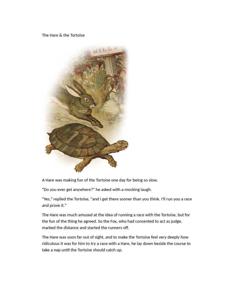 The Tortoise and the Hare: A Fable | PDF
