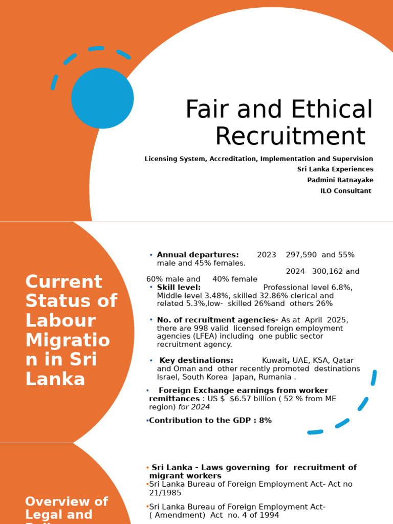 Srilanka Presentation Ms - Padmini | PDF | Migrant Worker | Employment