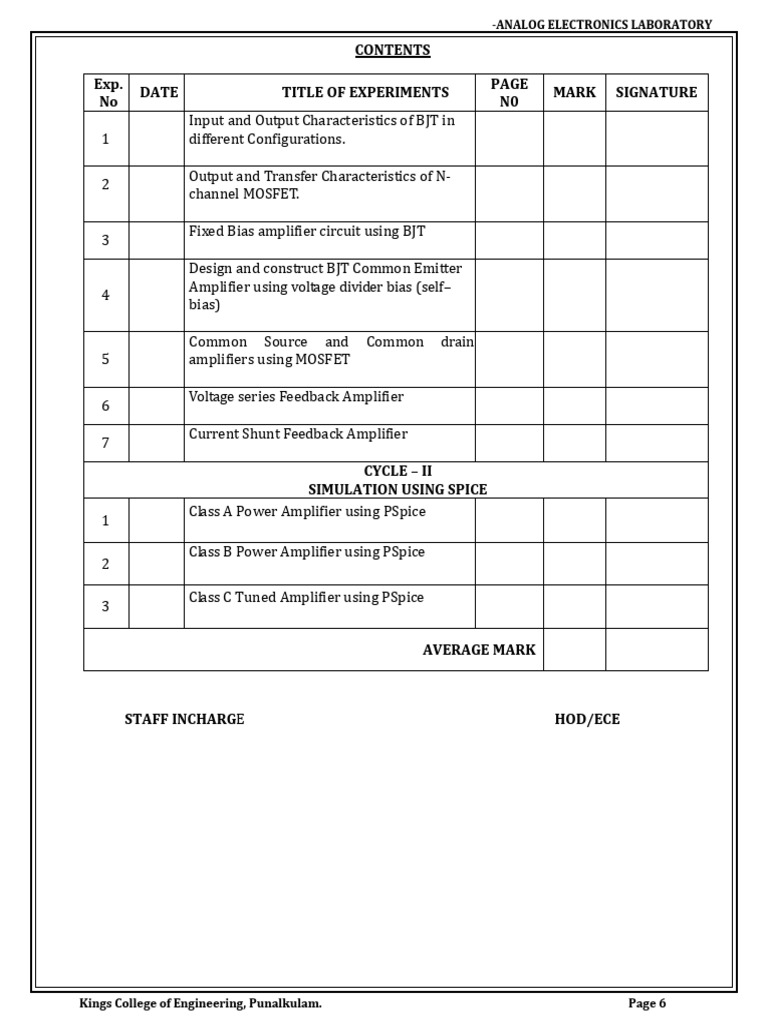 Analog Electronics Lab R24 | PDF | Bipolar Junction Transistor | Amplifier