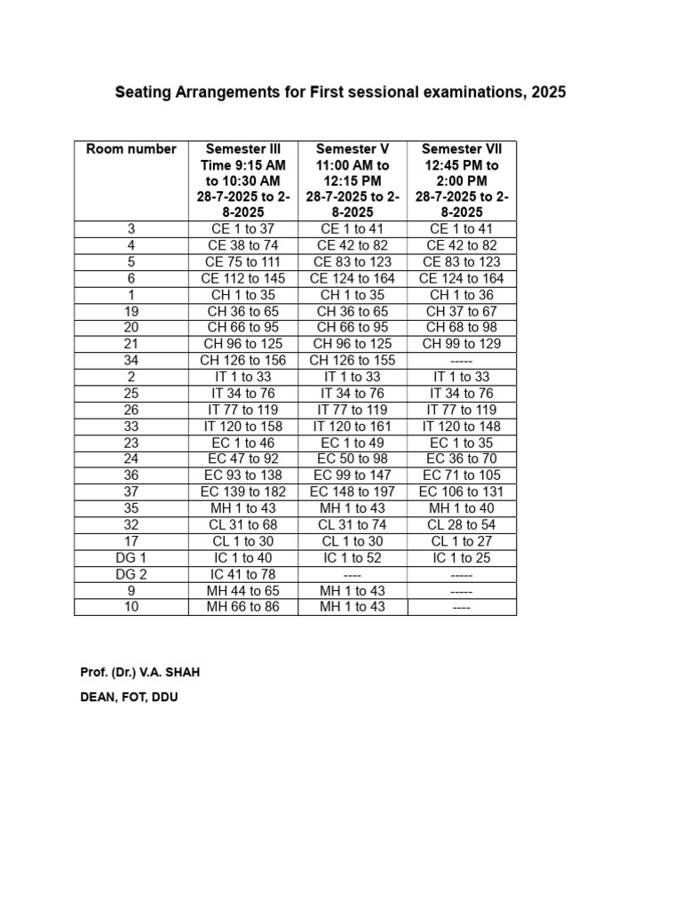 First Sessional Seating | PDF